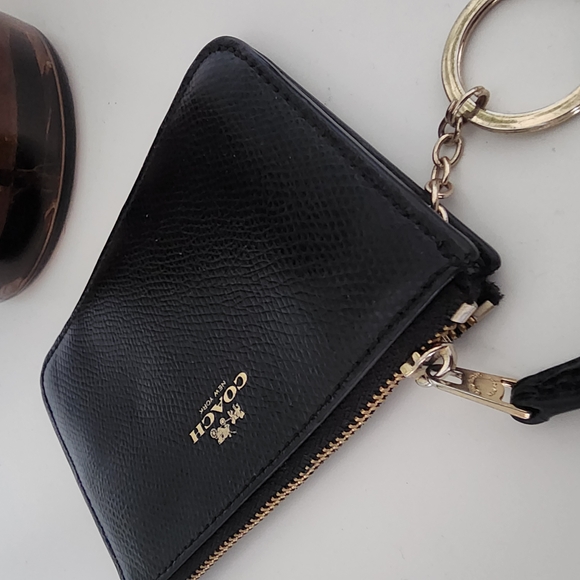 Coach | Accessories | Coach Black Leather Keychain Wallet | Poshmark